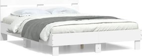 Rám postele s čelem bílý 140 x 190 cm kompozitní dřevo 3207434