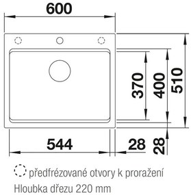 Blanco Etagon 6  Granitový dřez bez odkapu, s pojezdy, 60x51cm, bílá 524543
