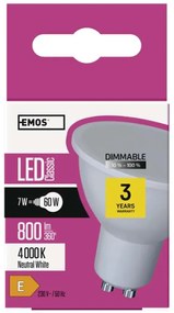 Emos lighting LED žárovka Classic MR16 7W GU10 neutrální bílá, stmívatelná
