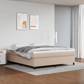 Box spring postel s matrací cappuccino 160x200 cm umělá kůže