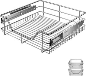 Výsuvný koš do skříňky sada 2 ks 50cm šířka skříňky vnější rozměr