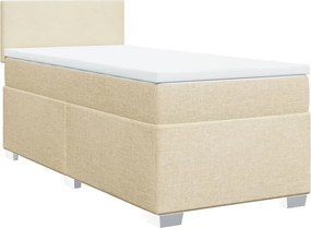 Box spring postel s matrací krémová 100 x 200 cm textil 3288097
