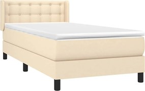Box spring postel s matrací krémová 90x190 cm textil 3129998