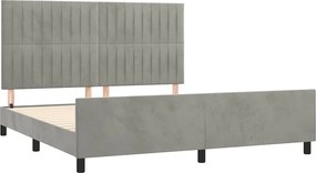 Rám postele bez matrace světle šedý 160 x 200 cm samet 3125885
