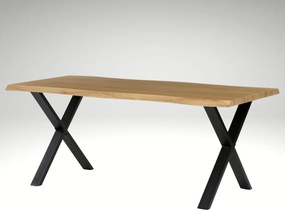 Vikio Jídelní set pro 8 osob 180x90 cm soft dub noha X béžová židle VJS238-8BE-S