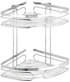 WENKO 20412100-Rohový regál PREMIUM EDELSTAHL 26,5x27,5 cm nerez/stříbrná 20412100