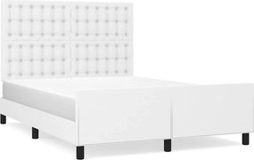Rám postele s čelem bílý 140x190 cm umělá kůže 3125568