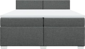 Box spring postel s matrací tmavě šedá 200x200 cm textil 3285989