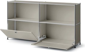 Tchibo - Kovová odkládací skříňka »Cn3 Slim Line« se 2 přemístitelnými výklopnými dvířky - barva: šedá