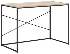 vidaXL Počítačový stůl černý a dub 110 x 60 x 70 cm dřevotříska