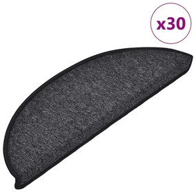 Schodové rohože 30 ks 56 x 17 x 3 cm antracitové půlkulaté 3365733