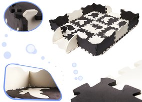 Creative Corner Pěnové puzzle podložka / ohrádka pro děti 25 kusů černá a bílá