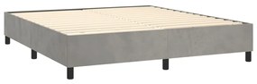 Box spring postel s matrací světle šedá 200x200 cm samet,  3137743