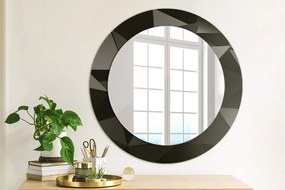 Kulaté zrcadlo tištěný rám Abstraktní černá fi 60 cm
