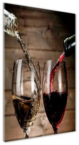 Wallmuralia Vertikální Fotoobraz na skle Víno ve skleničkách 50x100