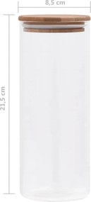 Skleněné dózy s bambusovým víčkem 6 ks 1000 ml 150696