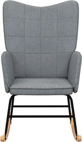 Houpací křeslo světle šedé textil 328007