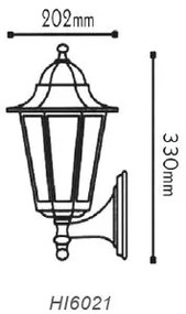 ACA Lighting Venkovní nástěnná lucerna HI6021B max. 60W/E27/IP45, černá