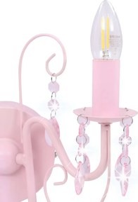 vidaXL Nástěnná lampa s korálky patina 2 x žárovky E14 [281592] Barva: Růžová