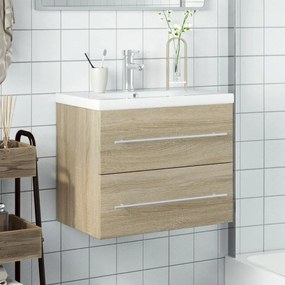 Petromila Koupelnová skříňka se zápustným umyvadlem dub sonoma