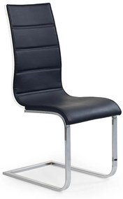 Moderní Židle Ocelové nohy Umělá kůže Černý a bílý MOENO