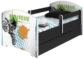 Dětská postel Oskar Xtreme 140x70 cm - Venge - 1x krátká + 1x dlouhá zábrana bez šuplíku