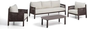 Hnědý/béžový zahradní lounge set z masivu akácie pro 5 osob Aleria – Kave Home