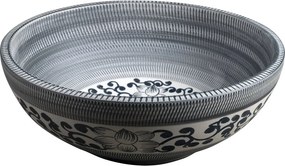 Sapho Sapho, PRIORI keramické umyvadlo na desku Ø 41 cm, modrá se vzorem, PI036