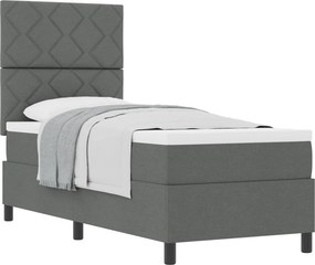 Postel s boxspringem s čelo Tmavě šedá 80 x 200 cm textil 3339421