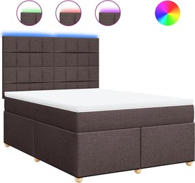 Box spring postel s matrací tmavě hnědá 140x200 cm textil 3293606
