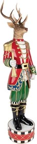 Vánoční figurka Jelen s trubkou ve slavnostní uniformě - 25*20*82 cm