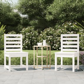 Zahradní židle 2 ks bílé 50x48x91,5 cm masivní borové dřevo - Default Title