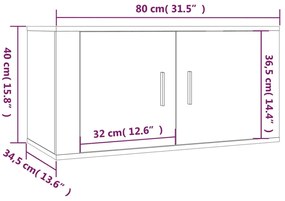Nástěnná TV skříňka bílá 80 x 34,5 x 40 cm