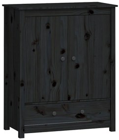 vidaXL Skříň highboard černá 83 x 41,5 x 100 cm masivní borové dřevo