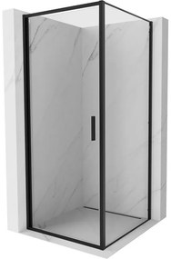 Mexen Exo sprchový kout s otočnými dveřmi 100 x 100 cm, transparentní, černý - 817-100-100-70-00