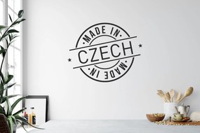Lepy.cz Samolepka na zeď Made in Czech Velikost (šířka x výška): 30x24cm, Barevná varianta: Černá