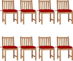 vidaXL Zahradní židle 8 ks s poduškami masivní teak [3073157] Barva: Šedá
