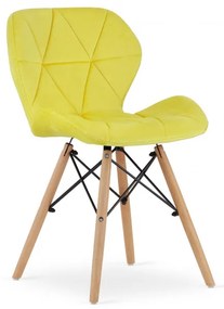 Jídelní židle LAGO žlutá (hnědé nohy)