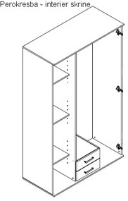 Šatní skříň Karl, bílá