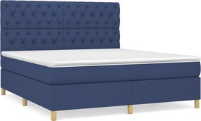 Box spring postel s matrací modrá 160x200 cm textil 3142591