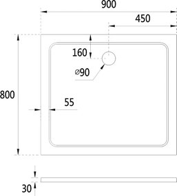 Olsen Spa Venets 90 x 80 x 3 cm VANKOBD8090 sprchová vanička