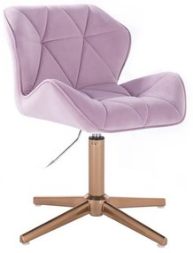 LuxuryForm DESIGN Otočná židle MILANO VELUR na zlatém kříži - levandule