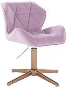 LuxuryForm Židle MILANO VELUR na zlatém kříži - fialový vřes