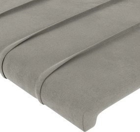 Čelo postele typu ušák světle šedé 183x16x118/128 cm samet 3119780