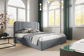 Eka Čalouněná postel LOKI 90x200 cm Barva látky Trinity: (2312) Zelená, Úložný prostor: S dřevěným rámem úložného prostoru
