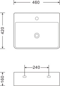 Bruckner Neasa umyvadlo 46 x 42 cm s otvorem pro baterii s přepadem keramické bílá 201.117.4