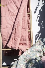 IB LAURSEN Prošívaný přehoz Desert Rose, růžová barva, textil