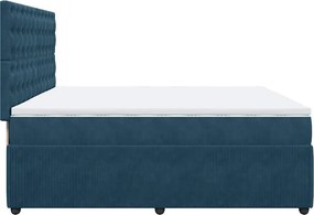 Box spring postel s matrací tmavě modrá 200x200 cm samet 3292446