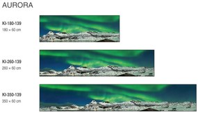 DIMEX | Fototapeta do kuchyně Aurora KI-260-139 | 260 x 60 cm | zelená, modrá, bílá, černá