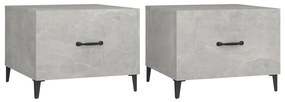 Konferenční stolky kovové nohy 2 ks betonově šedé 50x50x40 cm - Default Title